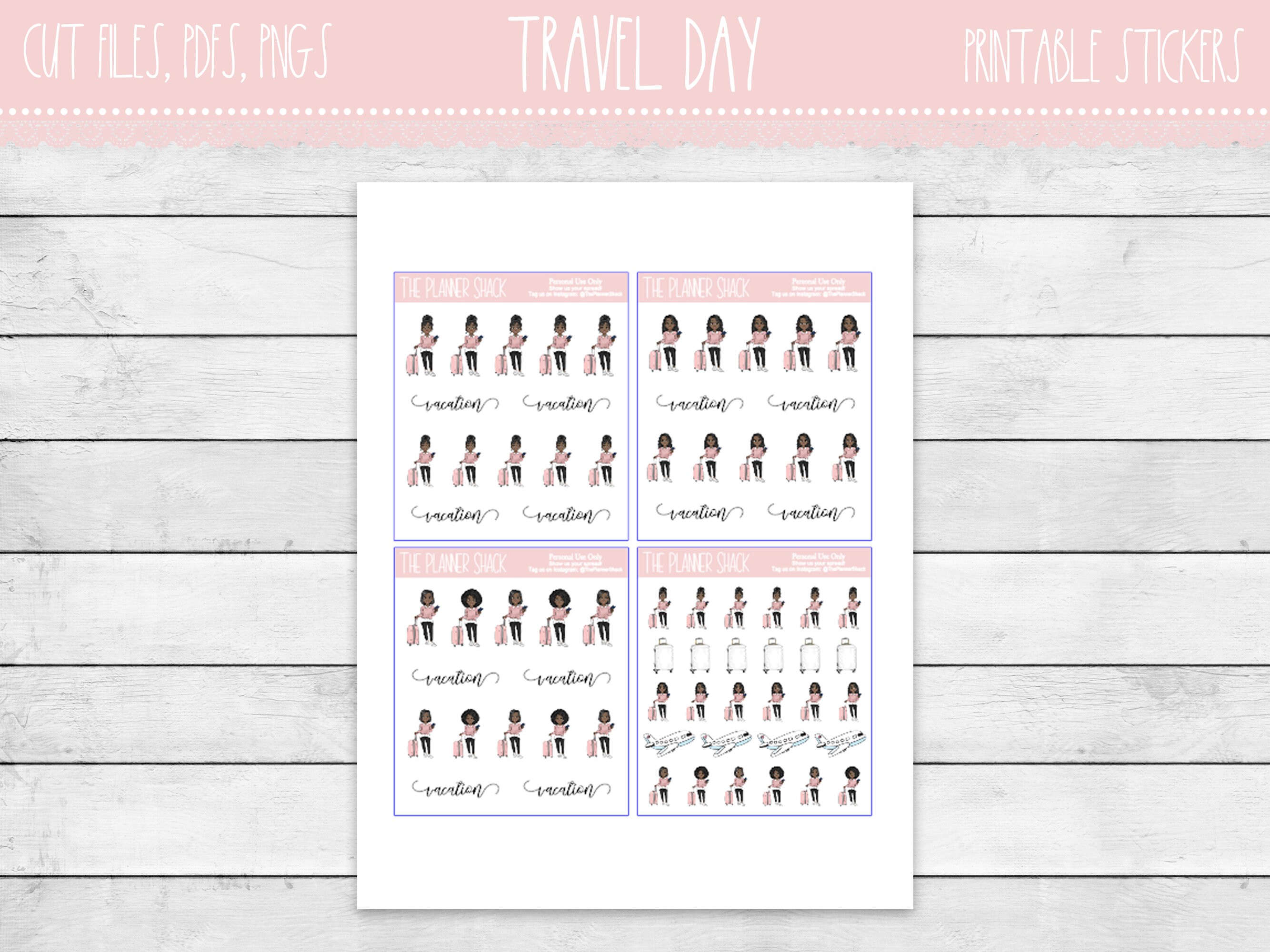 Printable Travel Day Planner Stickers Travel Day Vacation - Etsy