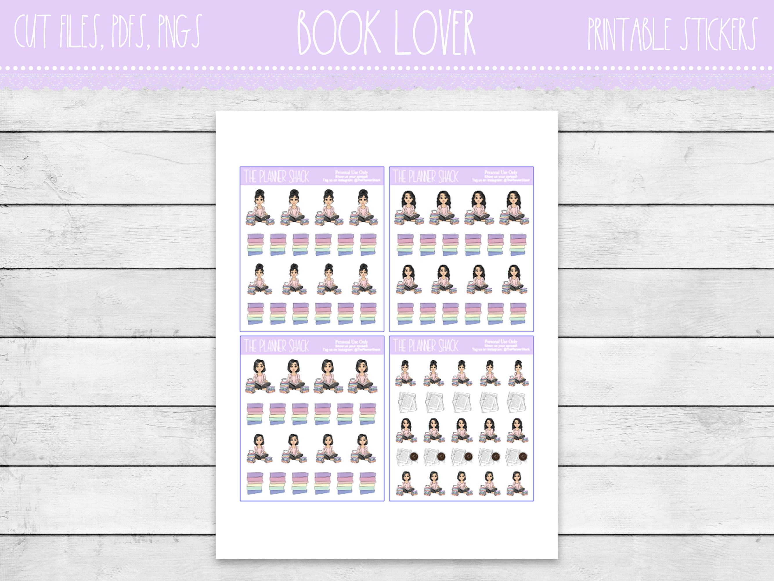Printable Book Lover Planner Stickers Book Lover Books - Etsy