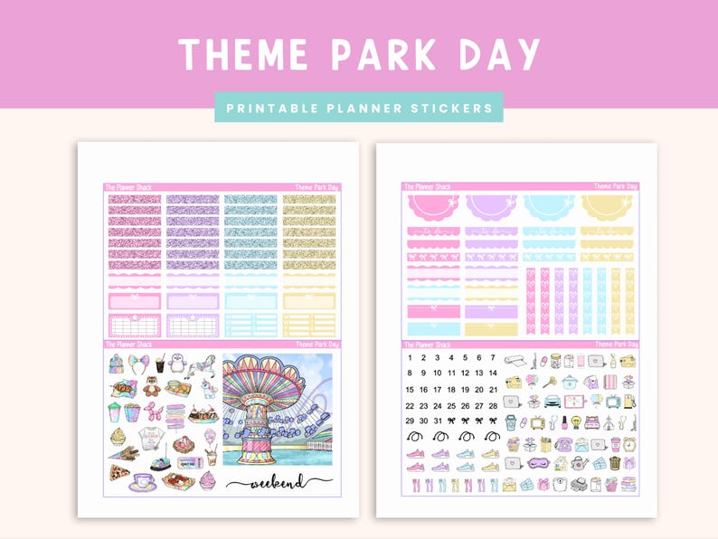 Printable Theme Park Day Weekly | Erin Condren | Vertical Weekly ...
