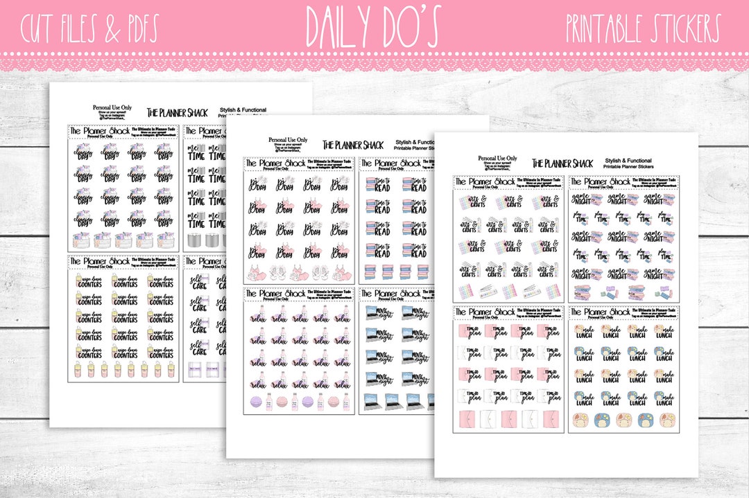 Daily Do's | Daily Tasks | Planner Tasks | Printable Planner Stickers ...