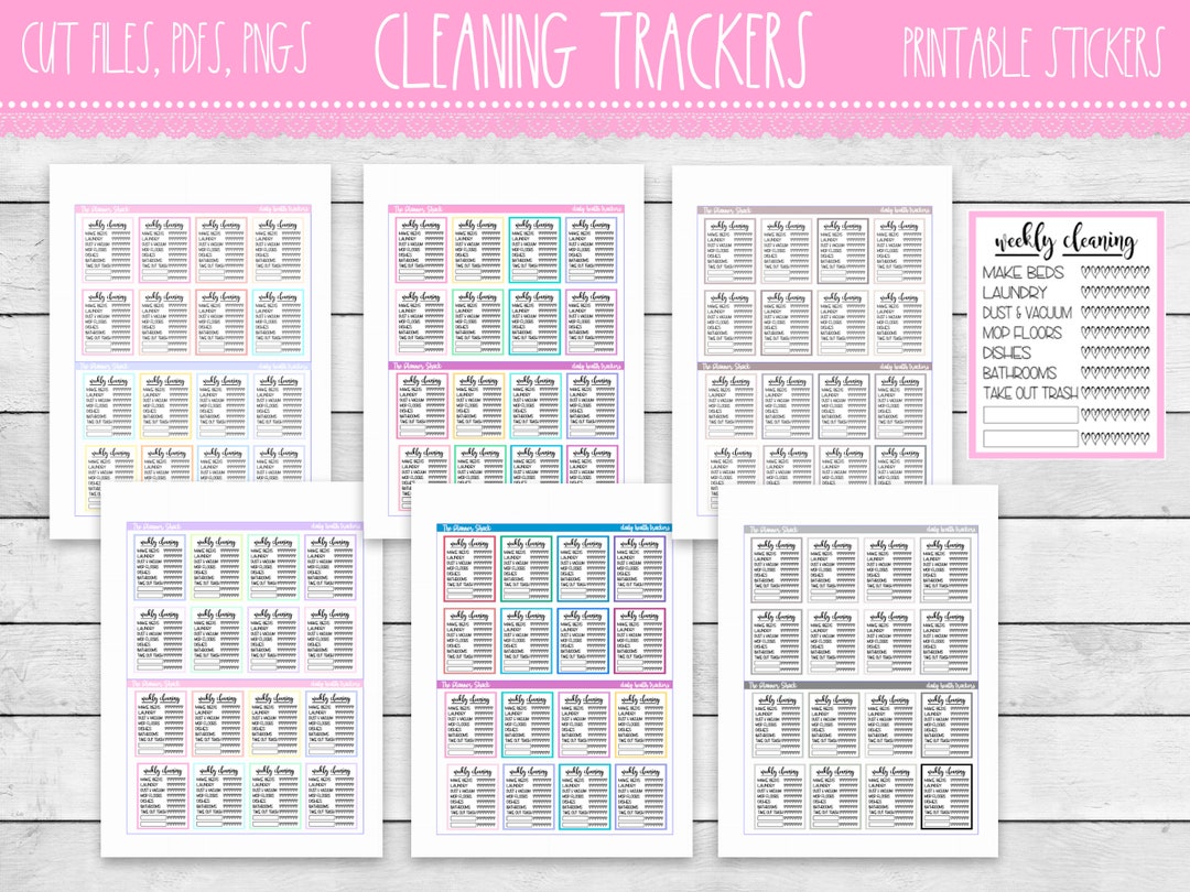 PRINTABLE Weekly Cleaning Trackers | Daily Cleaning | Cleaning ...