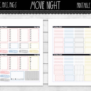 Printable Movie Night Weekly Happy Planner Movie Night Weekly Anytime ...