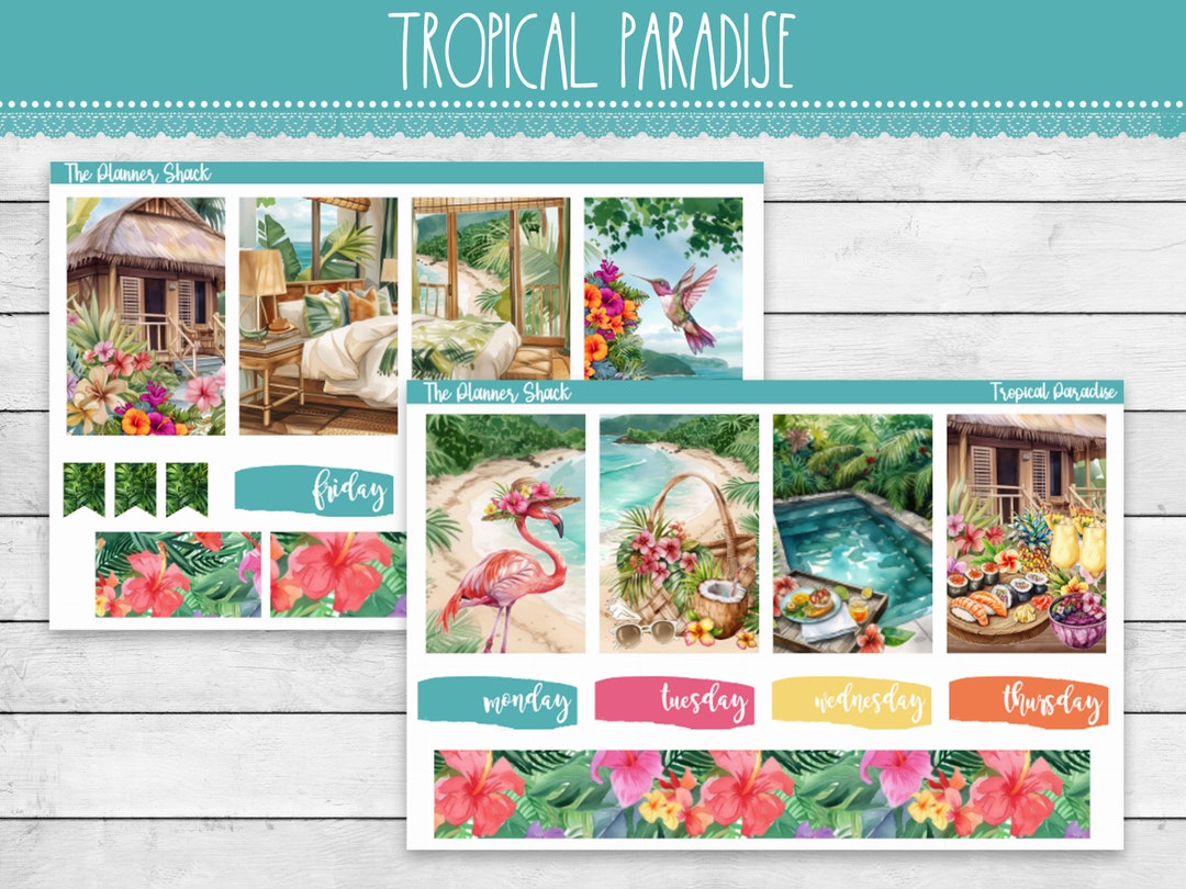 Printable Tropical Paradise Weekly | Happy Planner | Tropical Weekly ...