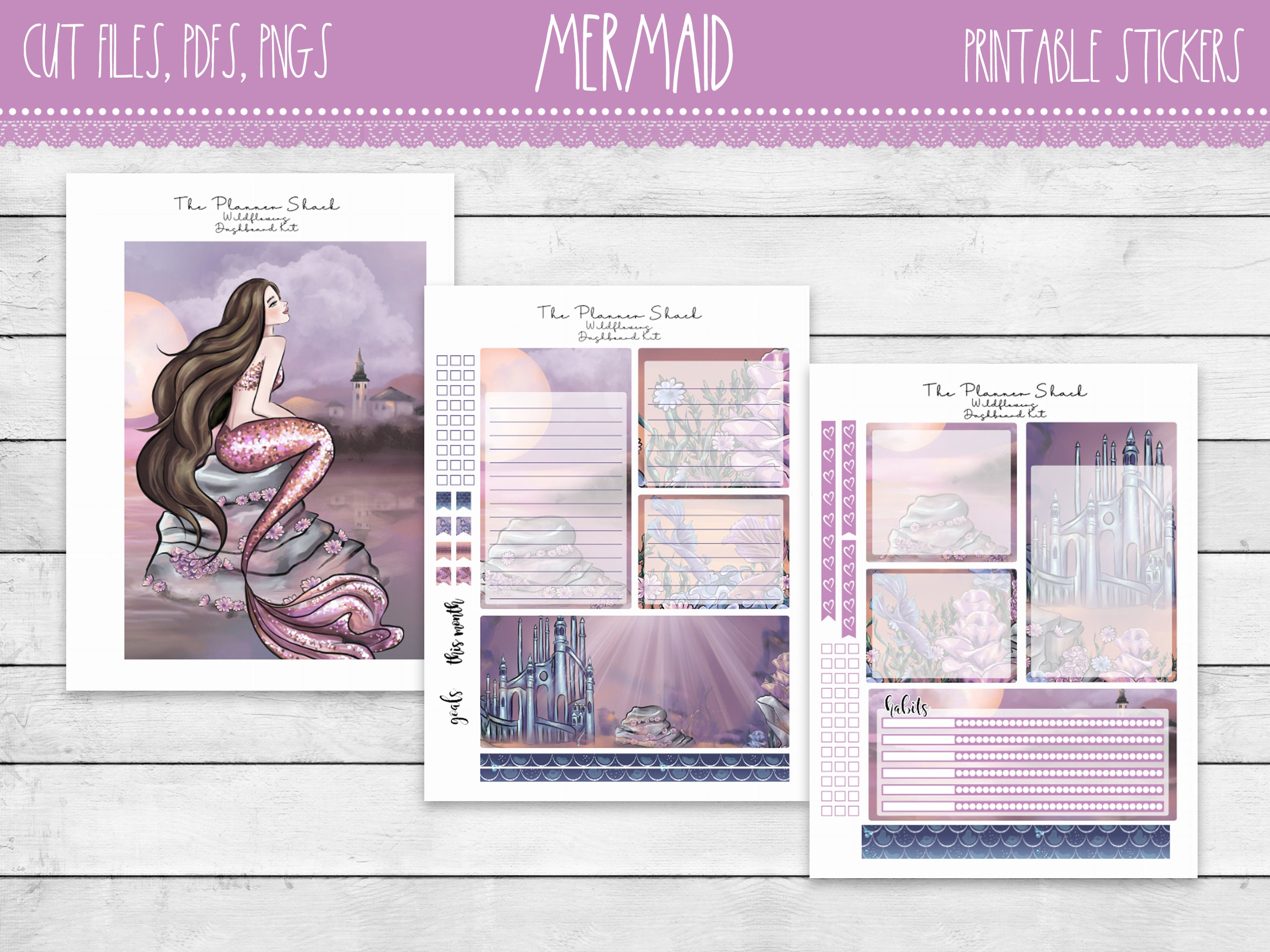 Mermaid Dashboard Notes Pages Notes Pages Erin Condren 7 - Etsy