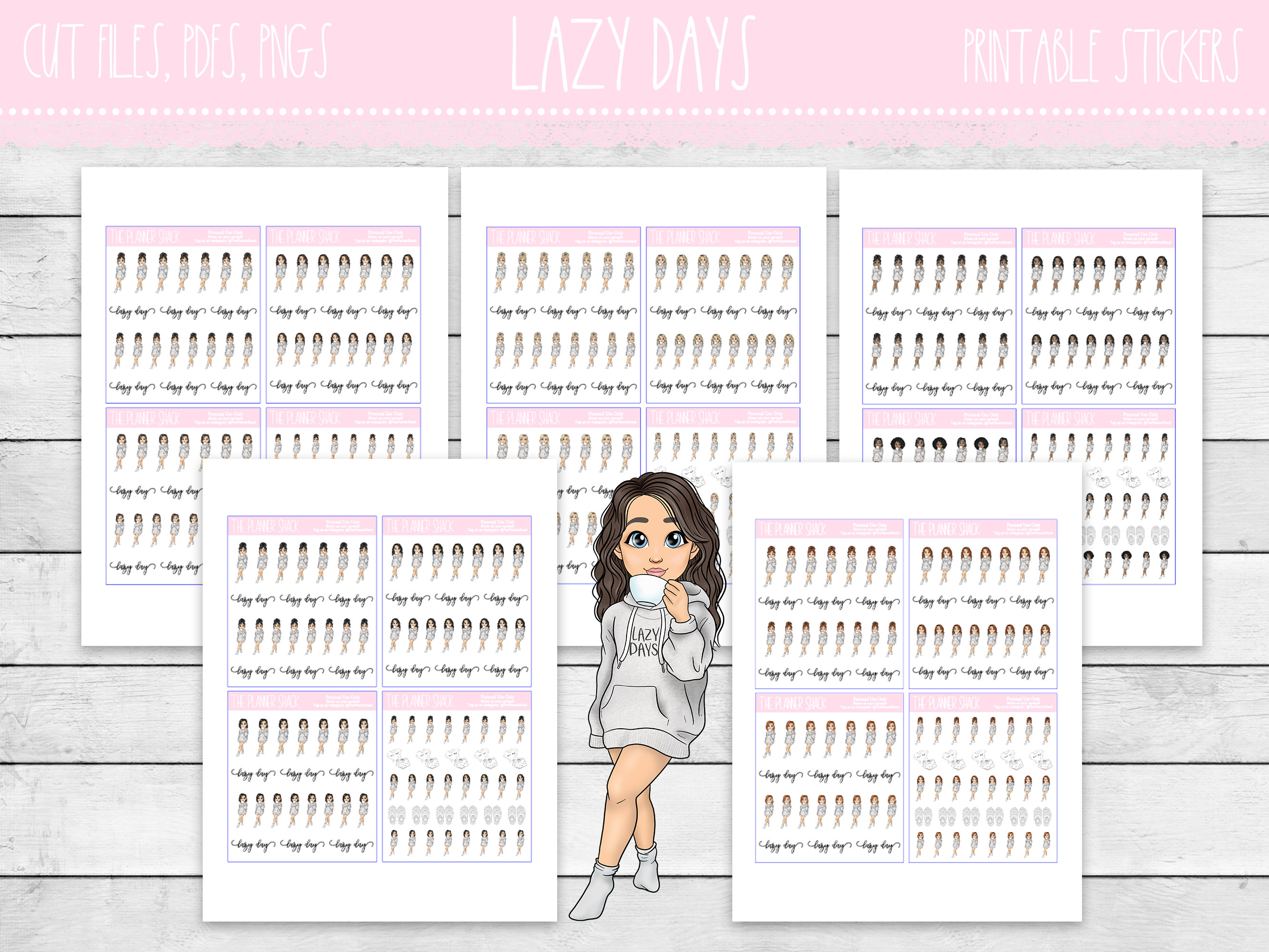 Printable Lazy Days Planner Stickers | Lazy Days | Weekend | Relax ...