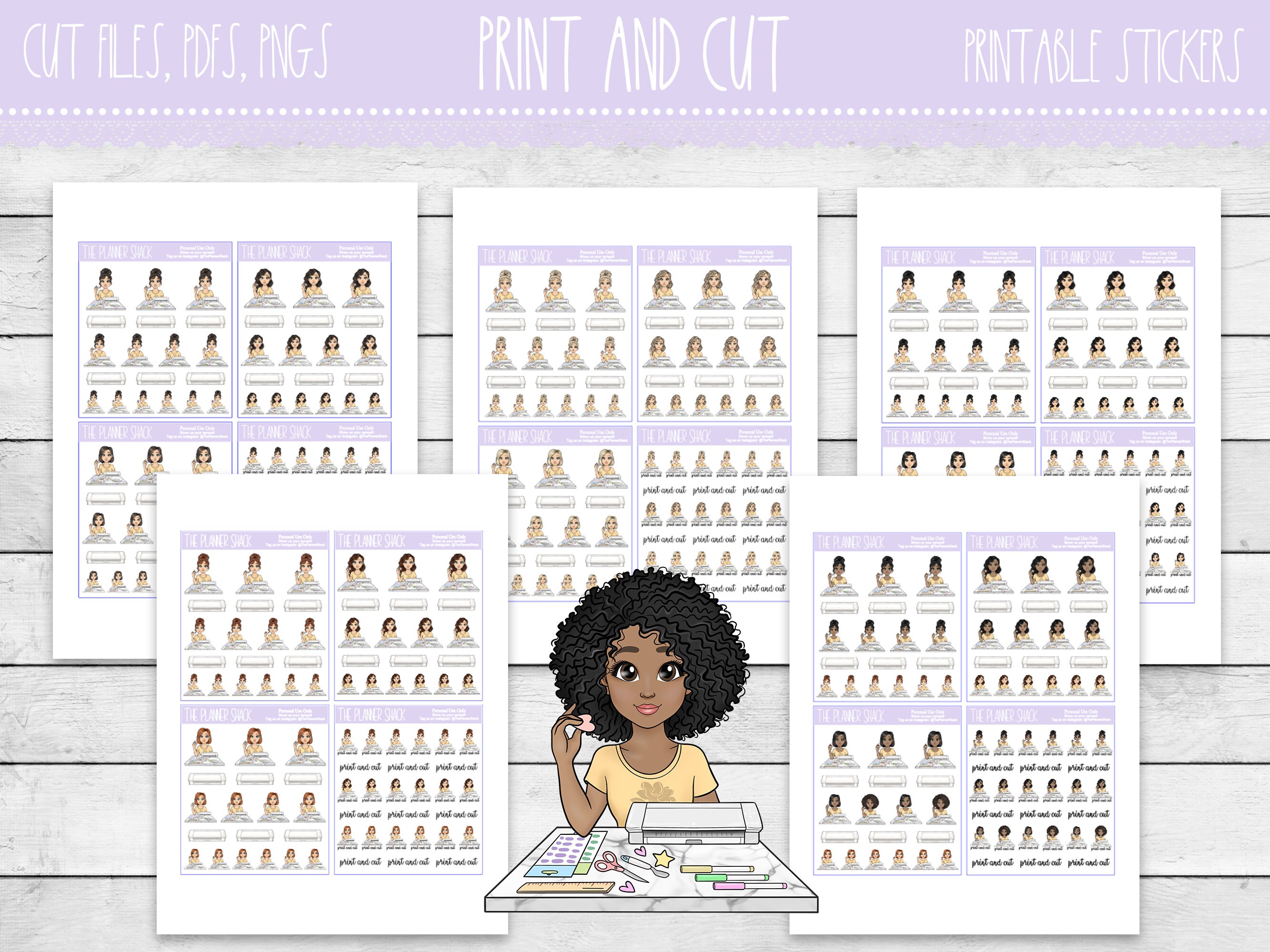 Printable Print and Cut Planner Stickers Print and Cut - Etsy