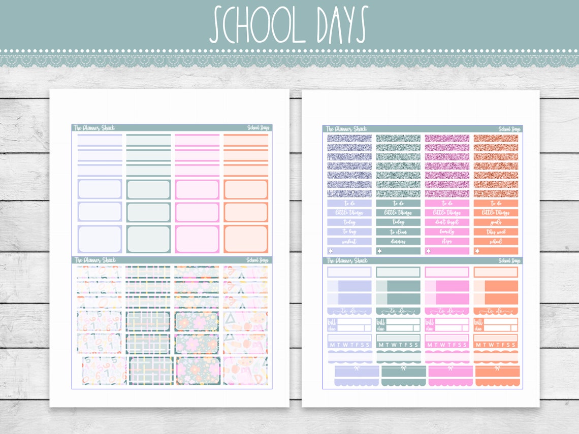 Printable School Days Weekly | Erin Condren | Vertical Weekly | School ...