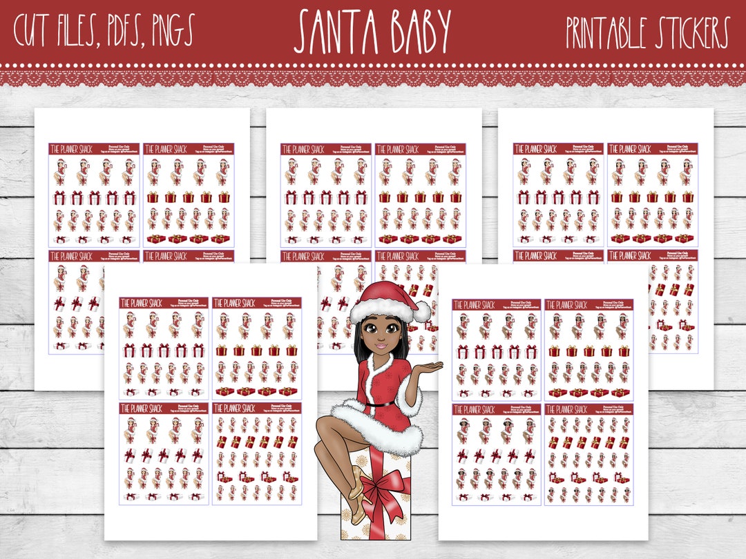 Printable Santa Baby Planner Stickers | Christmas Gifts | Christmas ...