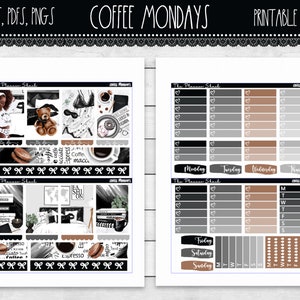Printable Coffee Monday's Weekly Happy Planner Coffee Coffee Lover ...