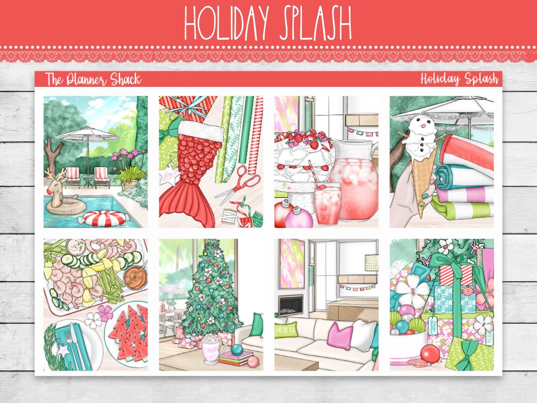 Printable Holiday Splash Weekly | Erin Condren | Vertical Weekly ...