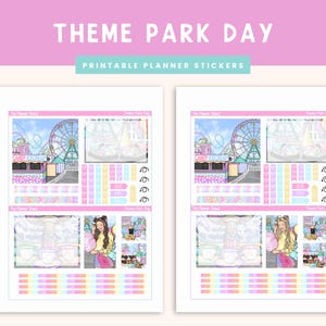 Printable Theme Park Day Weekly | Happy Planner Dashboard | Summer ...