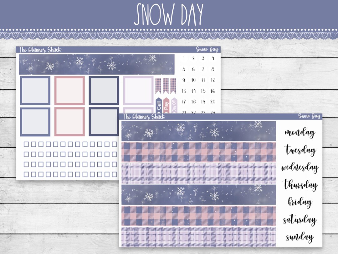 Printable A5 DAILY DUO Weekly | Snow Day | Winter Weekly | Printable ...