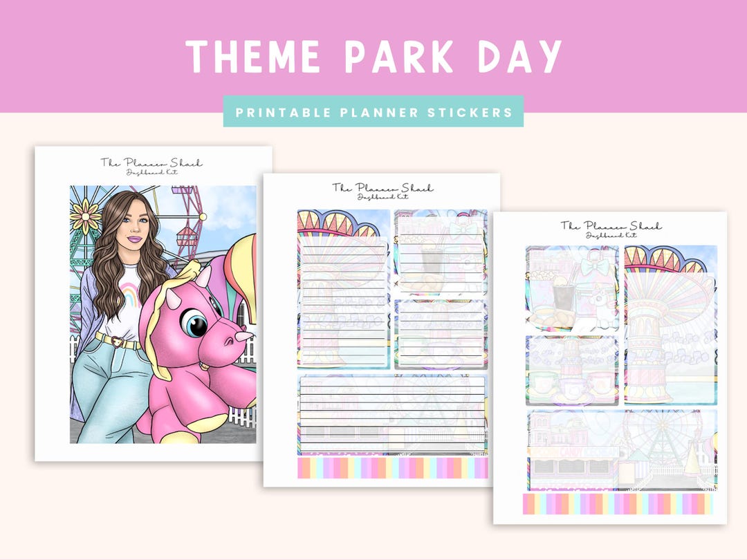 Theme Park Day Dashboard | Notes Pages | Erin Condren | 7 X 9" Planners ...