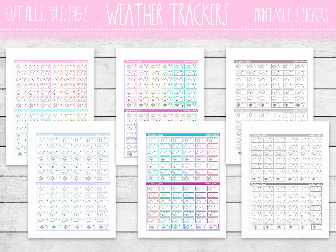 PRINTABLE Weather Trackers | Weather | Daily High and Low Temps ...