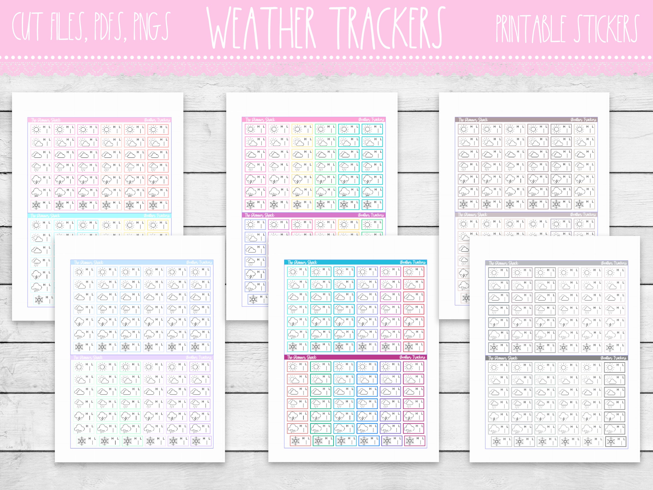 PRINTABLE Weather Trackers | Weather | Daily High and Low Temps ...
