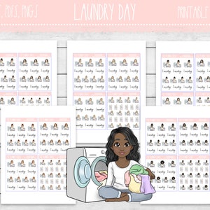 Printable Laundry Day Planner Stickers | Laundry Reminder | Laundry ...
