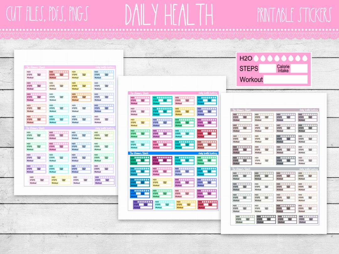 PRINTABLE Daily Health Trackers | Water Tracker | Steps Tracker ...