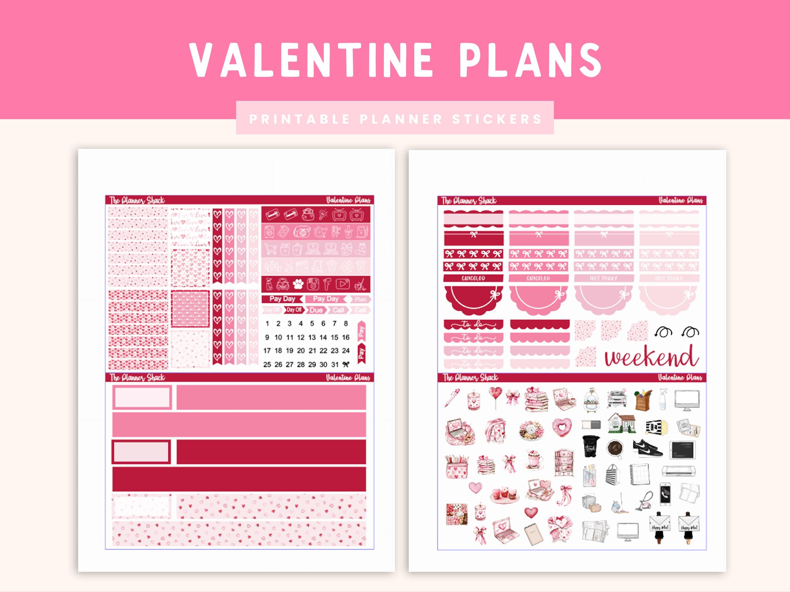 Printable Valentine Plans Weekly | Happy Planner | Valentine Weekly ...