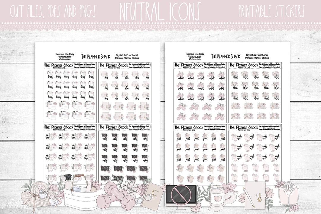 Neutral Icons | Planner Icons | Printable Planner Stickers | Planner ...