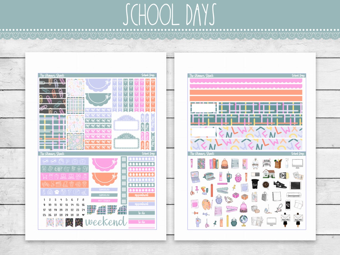 Printable School Days Weekly | Erin Condren | Vertical Weekly | School ...