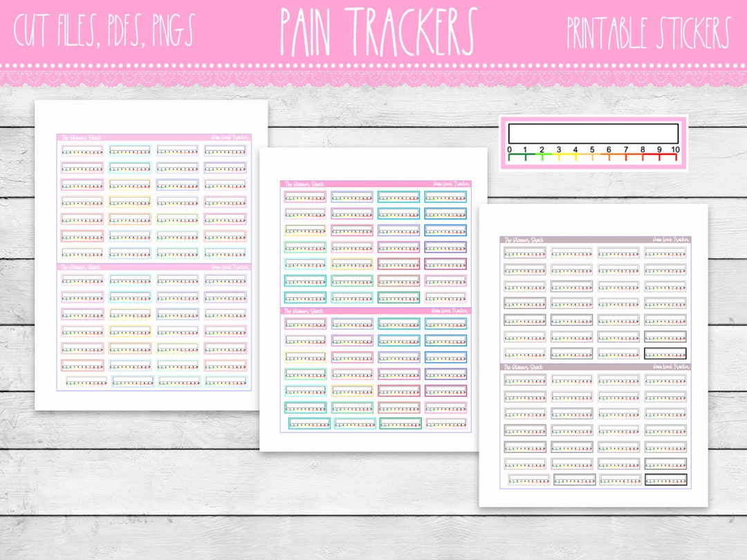 PRINTABLE Pain Trackers | Pain Level Trackers | Functional Stickers ...