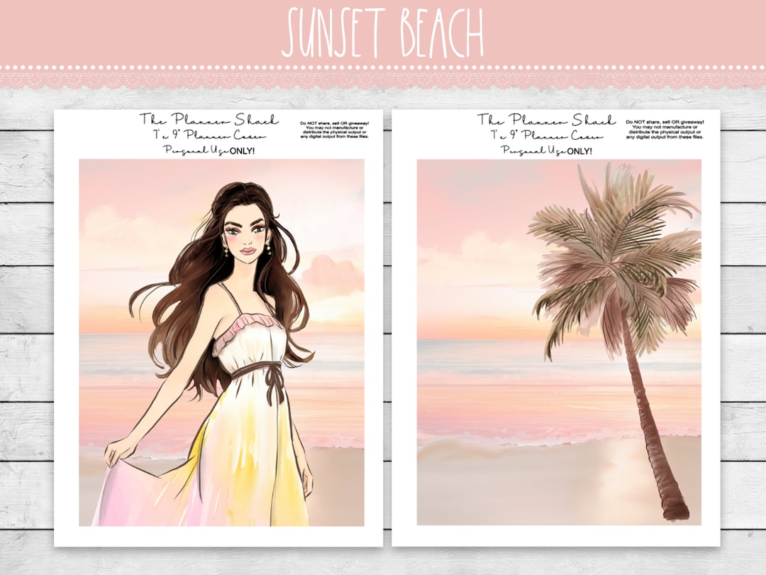 Sunset Beach Planner Covers | Erin Condren | Summer Planner Covers ...