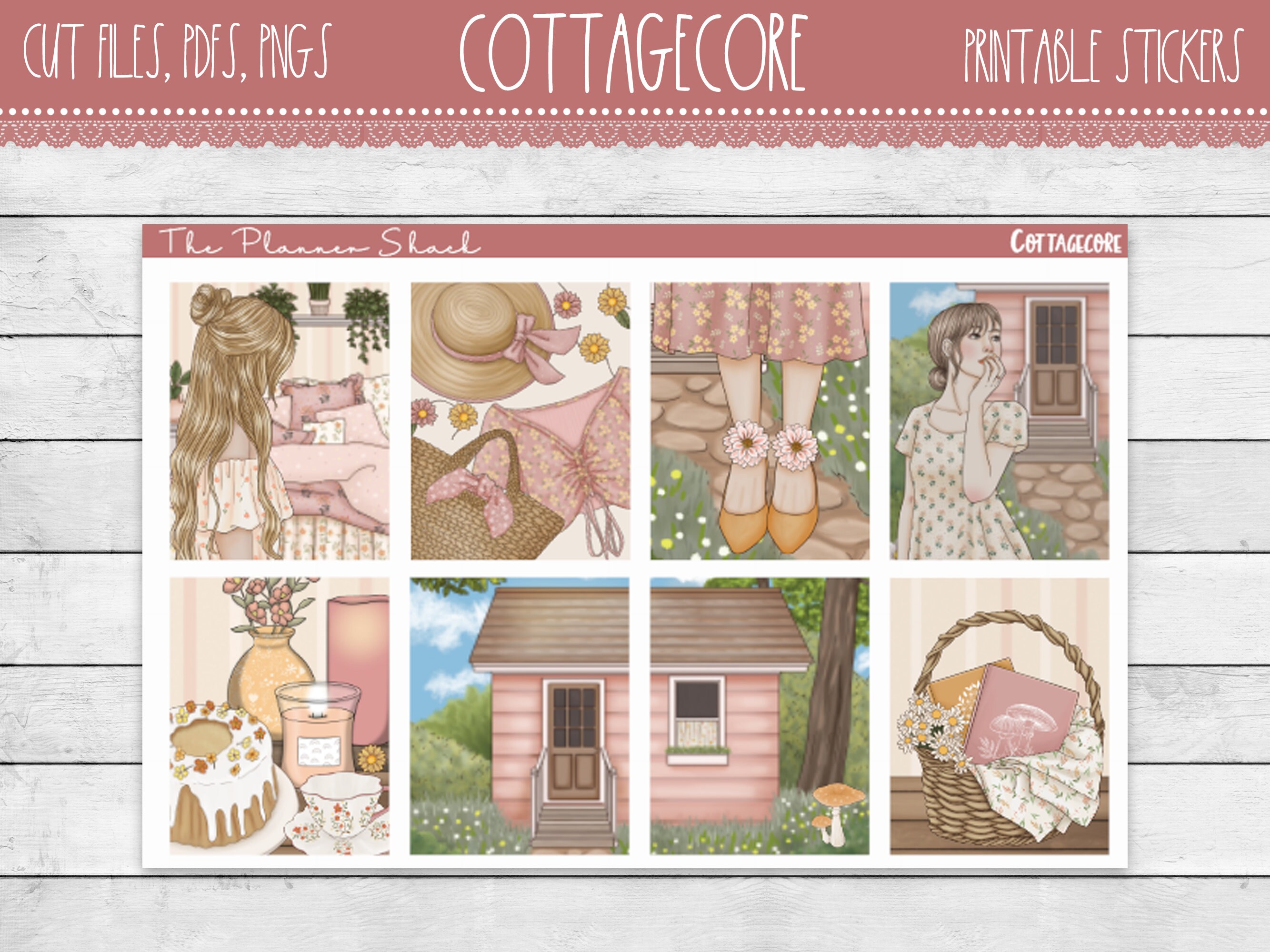 Printable Cottagecore Vertical Weekly Erin Condren - Etsy