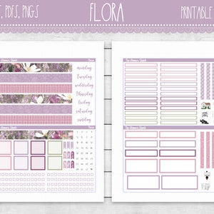 Printable A5 DAILY DUO Weekly Flora Floral Daily Duo Spring Printable ...