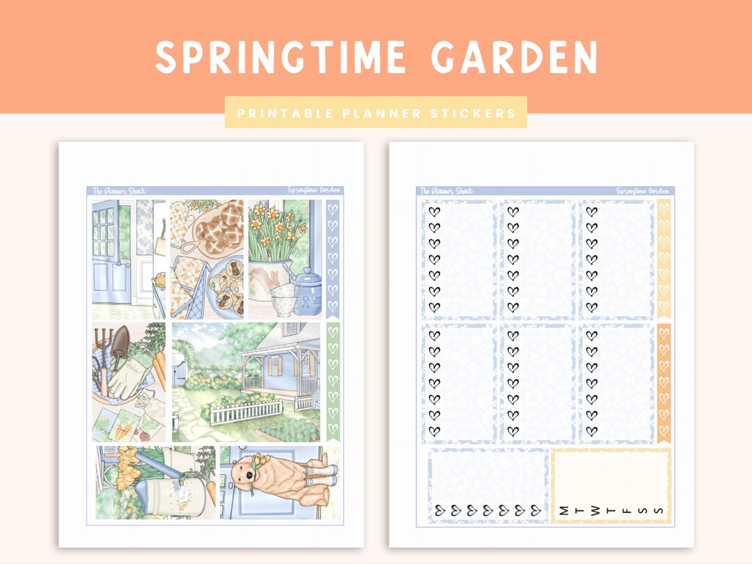 Printable Springtime Garden Weekly | Big Happy Planner | Spring Weekly ...