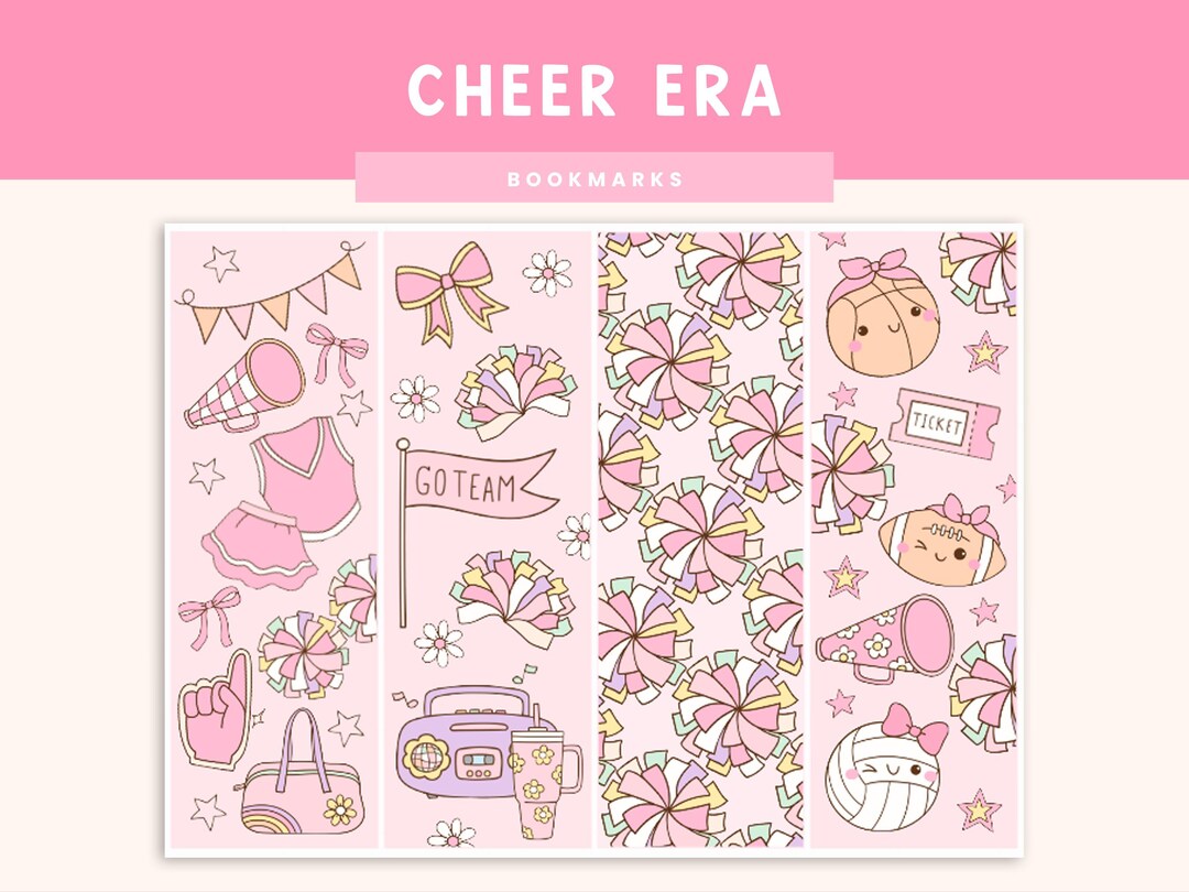 Printable Bookmarks | Cheer Era Bookmarks | Cheerleader Bookmarks ...