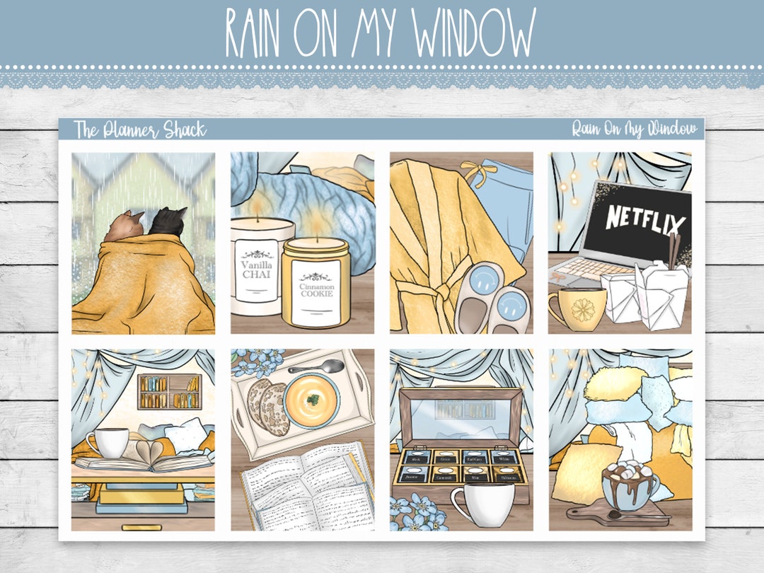 Printable Rain on My Window Weekly | Erin Condren | Vertical Weekly ...