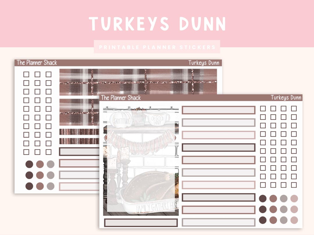 Printable A5 Compact Vertical Weekly | Turkeys Dunn | Thanksgiving ...