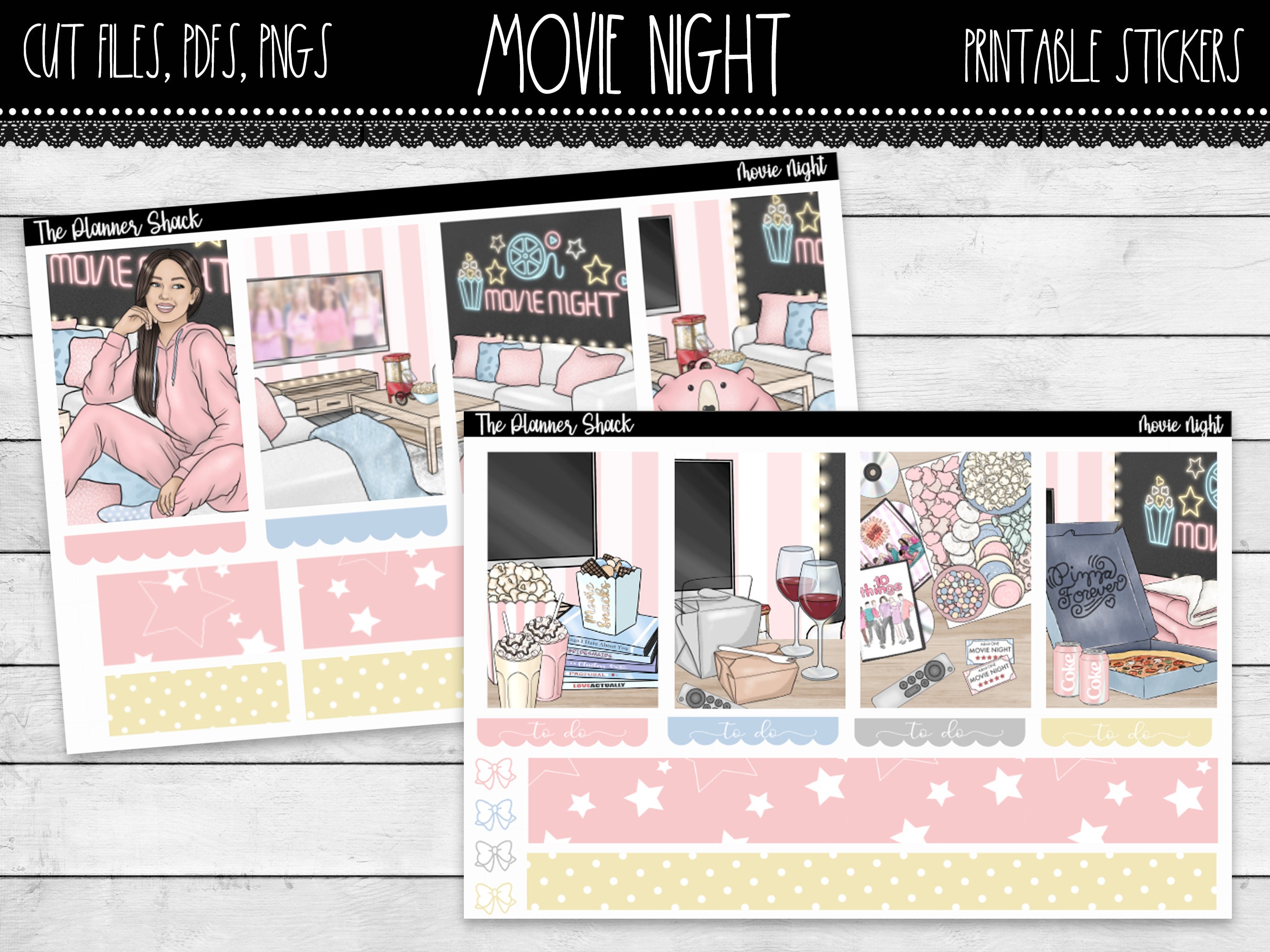 Printable Movie Night Weekly Happy Planner Movie Night - Etsy