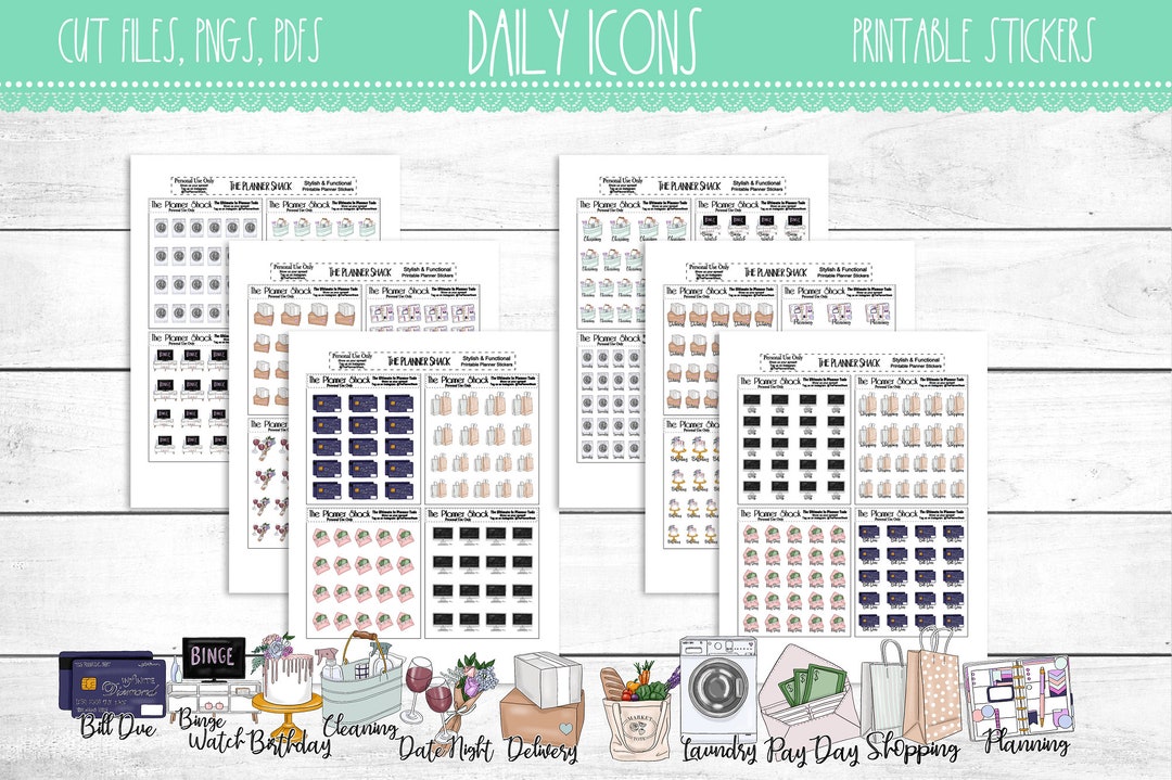 Daily Icons | Icons | Planner Icons | Printable Planner Stickers ...
