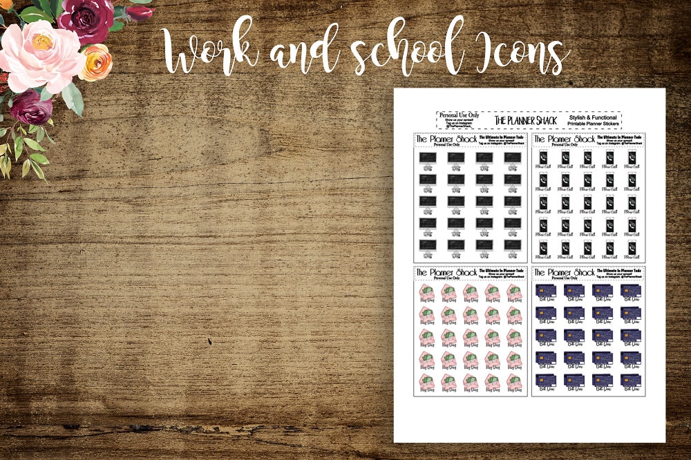 Work Icons School Icons Planner Icons Printable Planner - Etsy