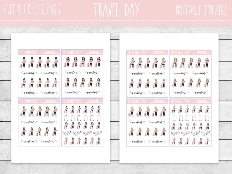 Printable Travel Day Planner Stickers Travel Day Vacation - Etsy