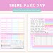 Printable Theme Park Day Weekly | Happy Planner Dashboard | Summer ...