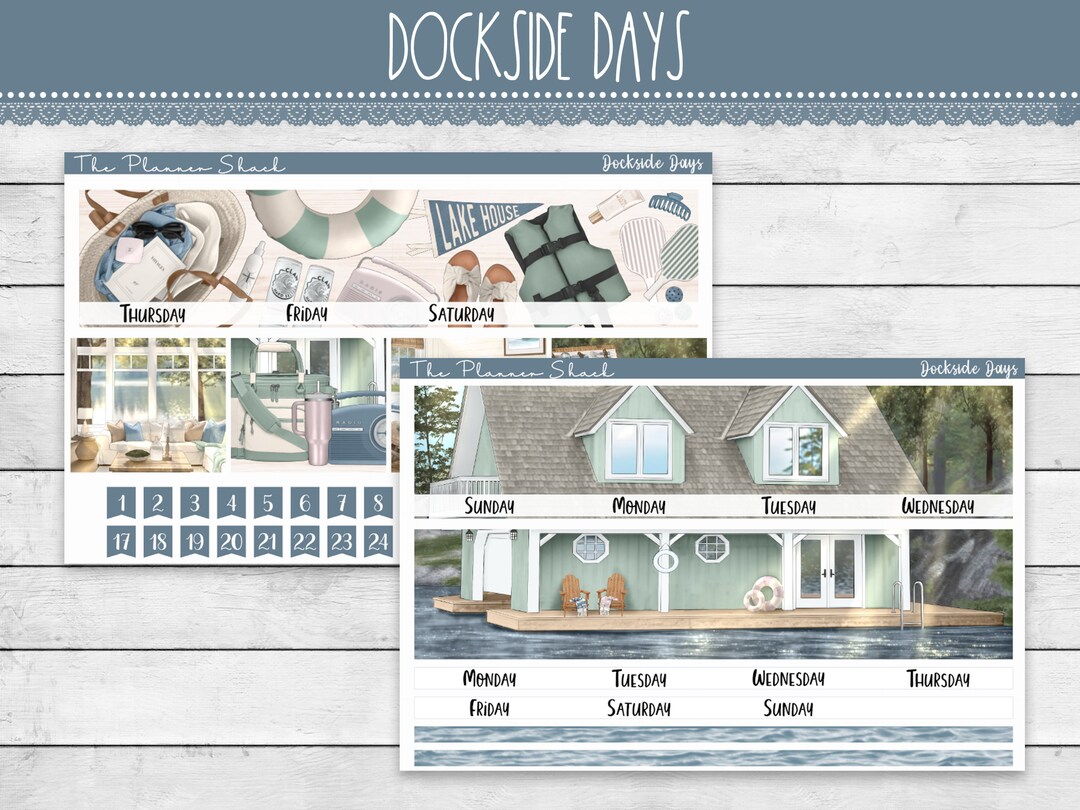 Dockside Days Monthly | Erin Condren | A5 Wide | Summer Monthly | Lake ...