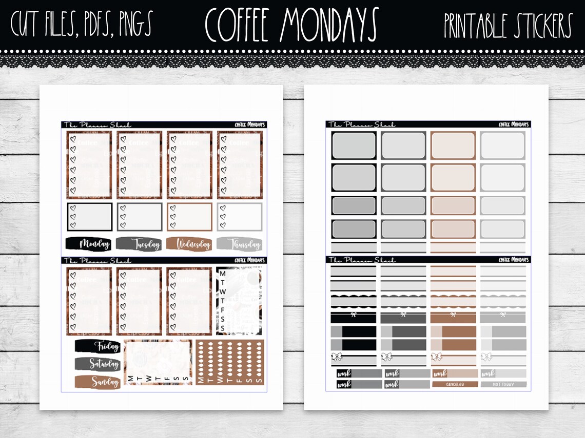 Printable Coffee Monday's Weekly Happy Planner Coffee - Etsy