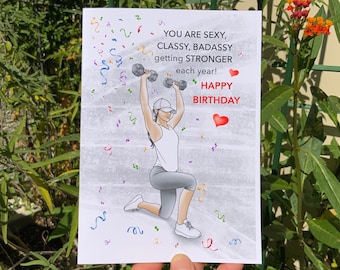 Exercise Birthday Card - Etsy
