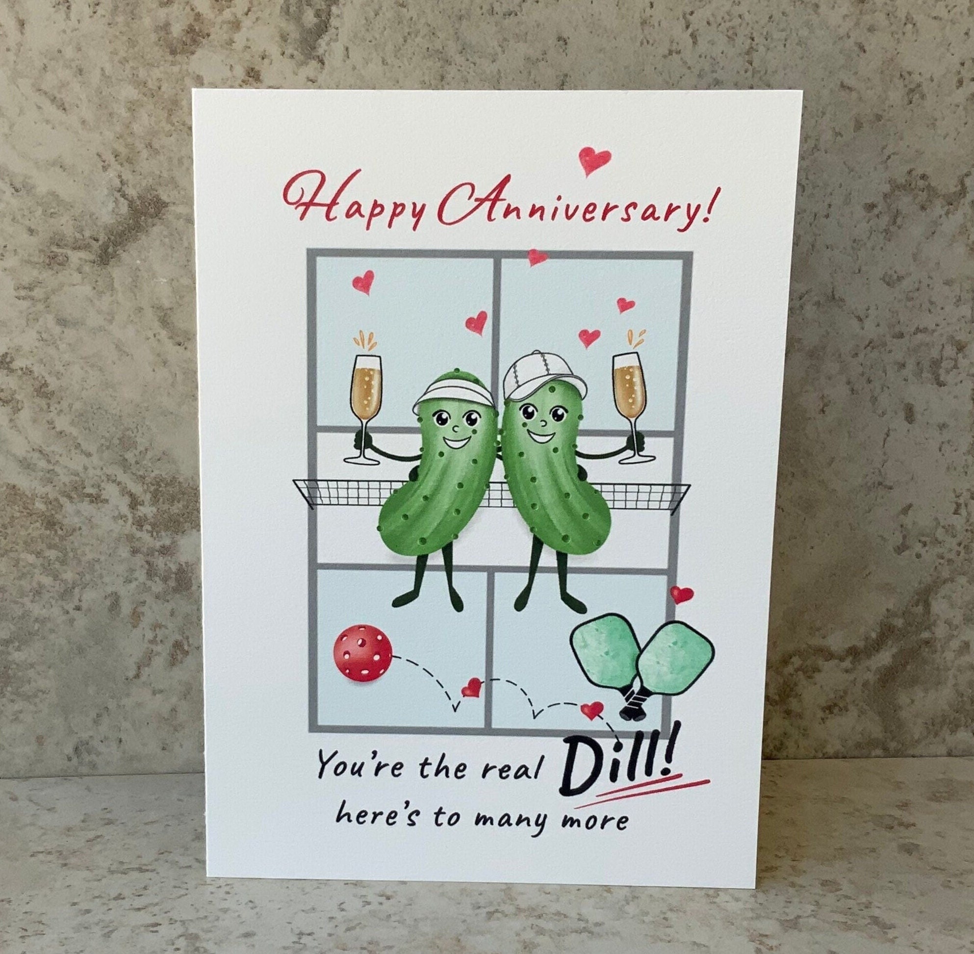 Pickleball Happy Anniversary Card, Pickleball Couple, Pickleball Love ...