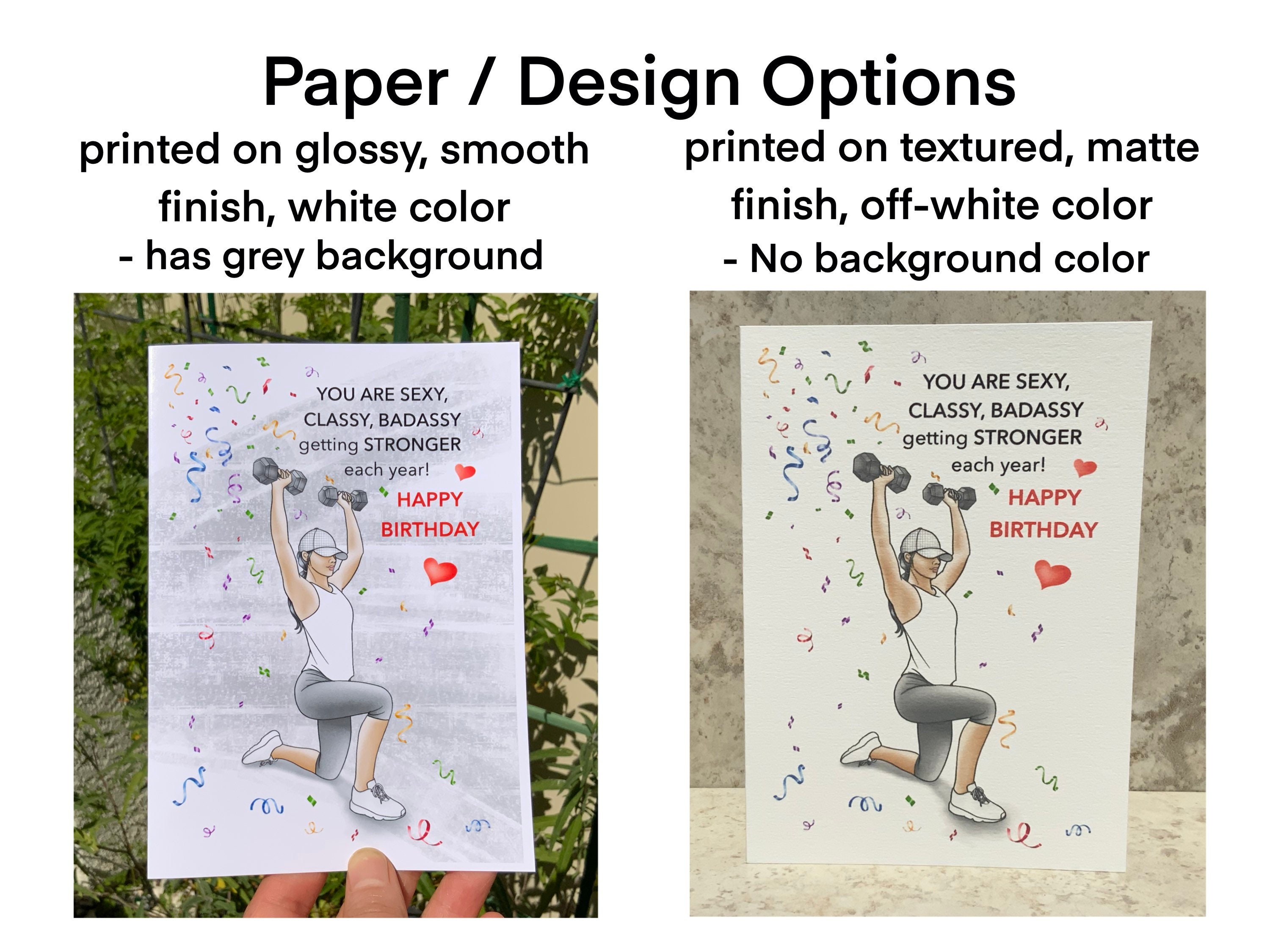 Overhead Press Birthday Card, Female Weightlifting Birthday Card, Gym ...