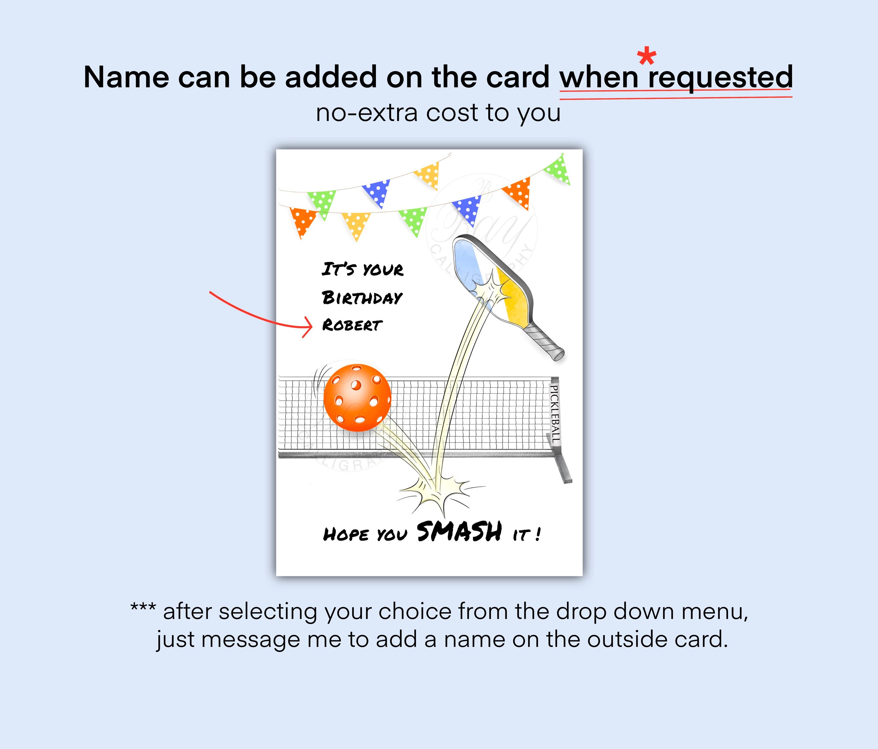 Pickleball Card, Pickleball Birthday Card, Smash It, Personalize ...