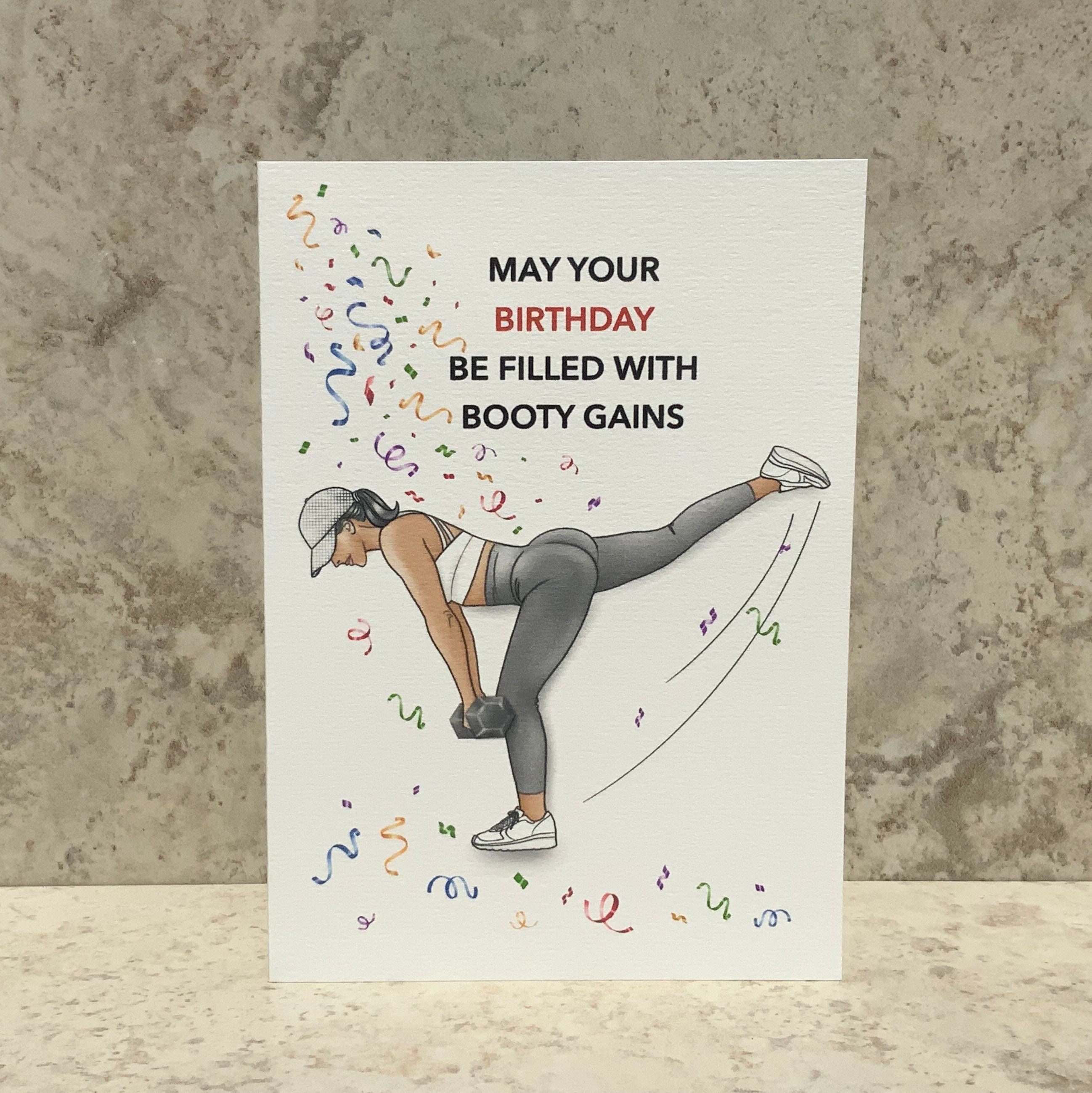 Booty Birthday Card, Glute Birthday Card, Booty Workout, Fitness ...