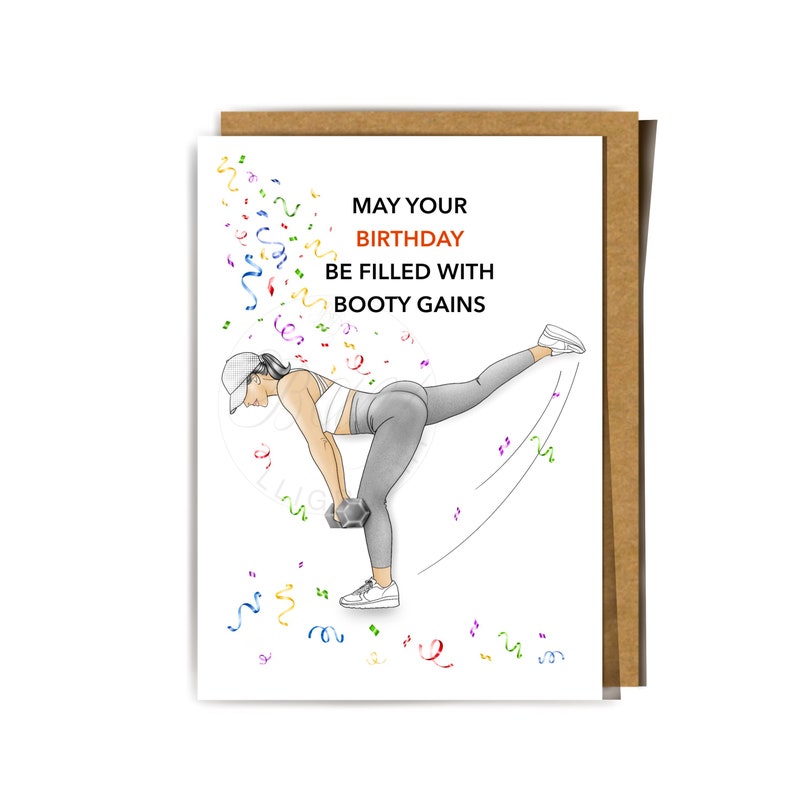 Booty Birthday Card Glute Birthday Card Booty Workout - Etsy