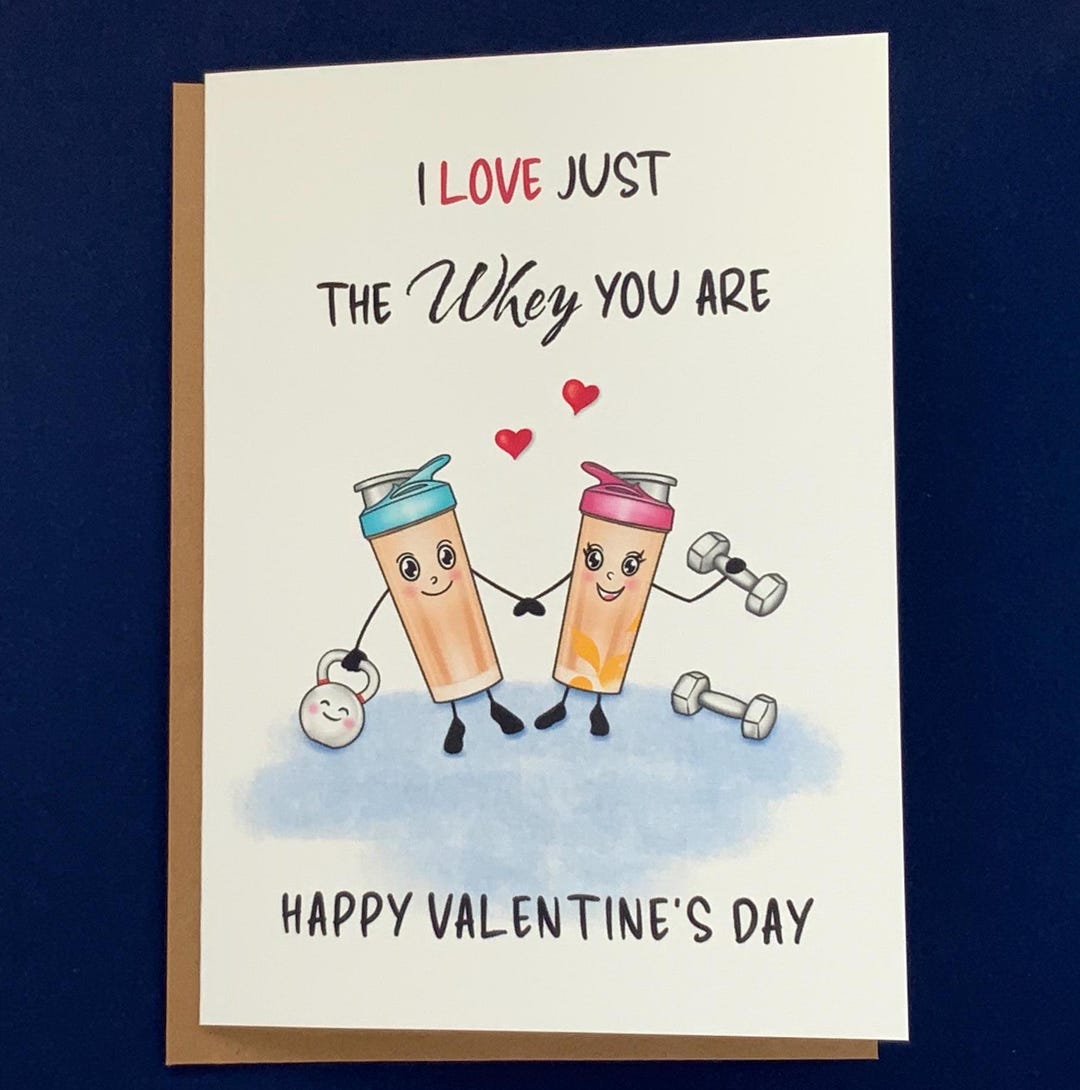 Gym Valentine's Day Card, I Love Just the Whey You Are, Happy Valentine ...