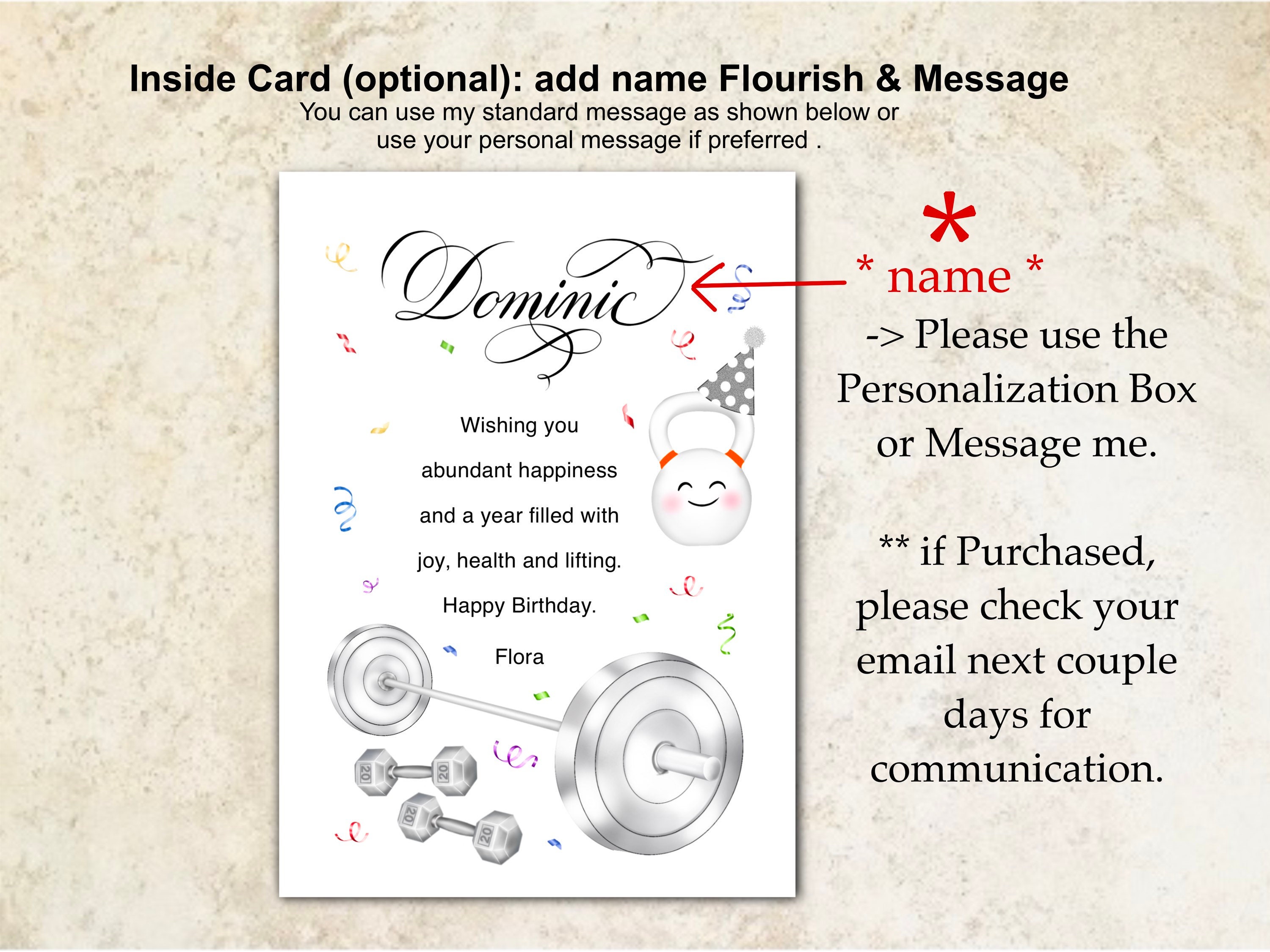 Fitness Birthday Card Bicep Curls Man Flexing Arm Muscles - Etsy