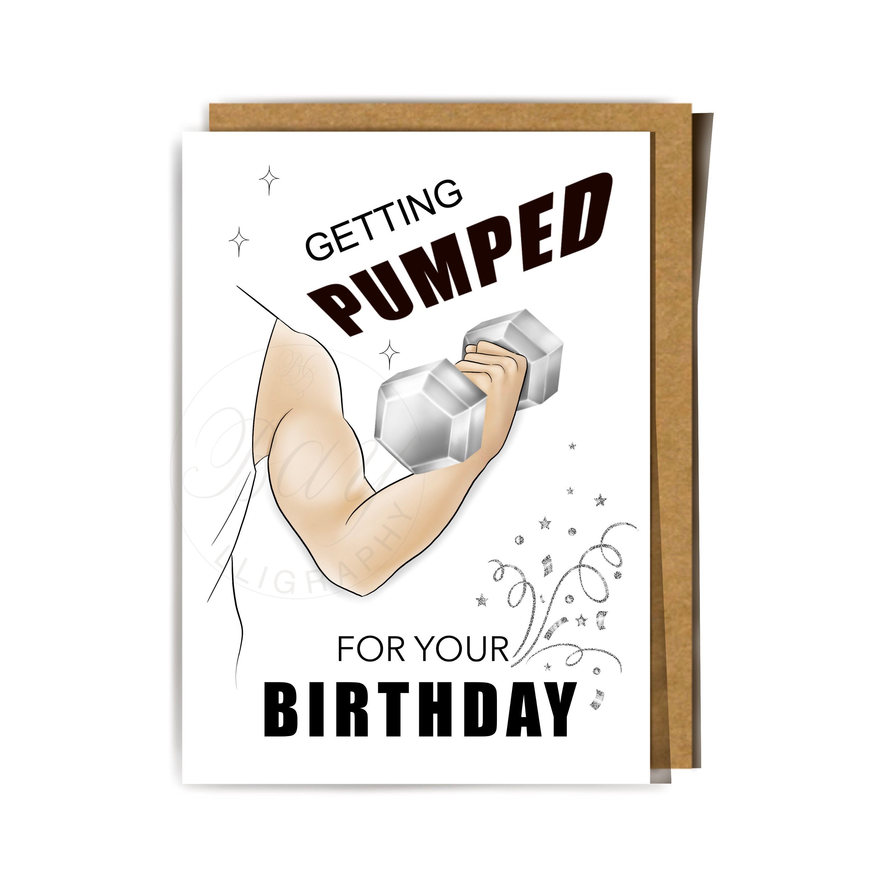 Fitness Birthday Card Bicep Curls Man Flexing Arm Muscles - Etsy