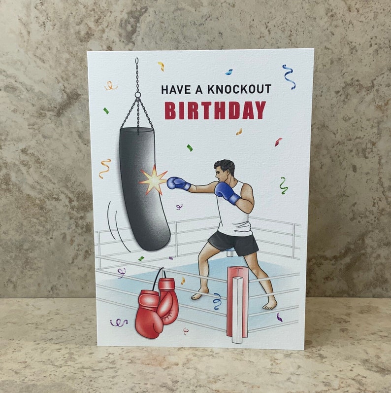 Boxing Birthday Card, Kickboxing Birthday for Him, Muay Thai Kickboxing ...