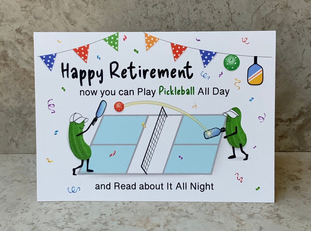 Pickleball Retirement Card Pickleball Card Funny Retirement - Etsy